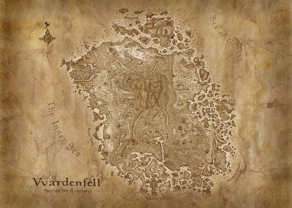 'Morrowind Anth New Map' Poster by The Elder Scrolls | Displate