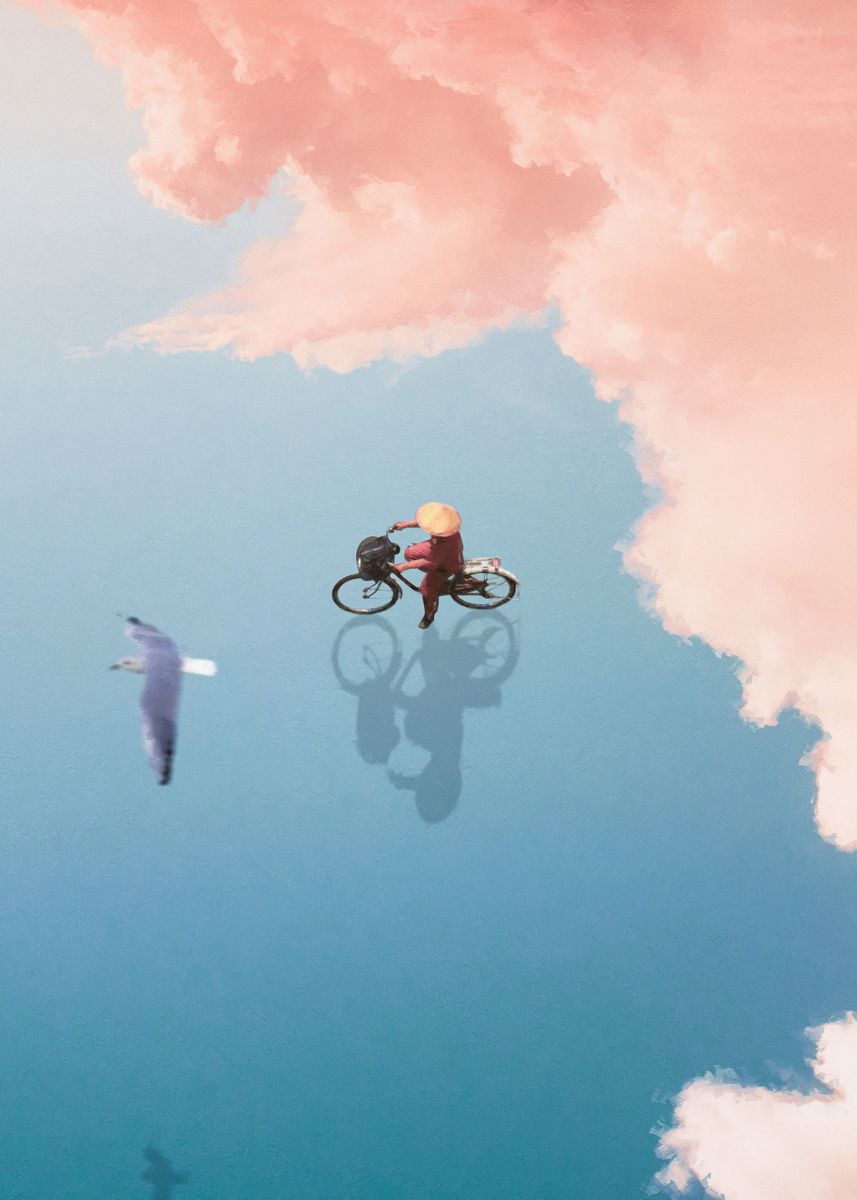 'Bike Lane' Poster, picture, metal print, paint by Joel Mellström ...