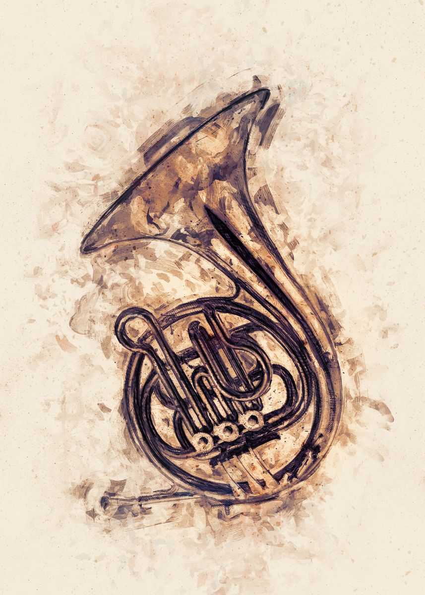 'Art of Music Horn' Poster, picture, metal print, paint by Leandro ...
