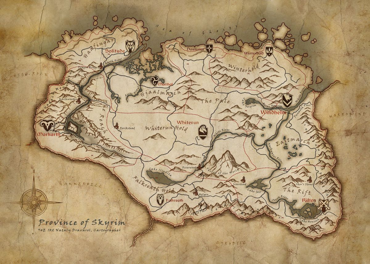 'Skyrim Anthology Map' Poster by The Elder Scrolls | Displate