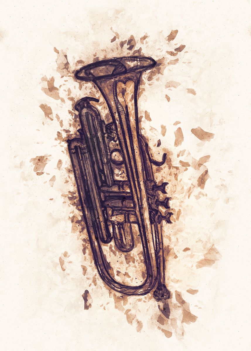 'Art of Music Trumpet' Poster by Leandro Jorge | Displate