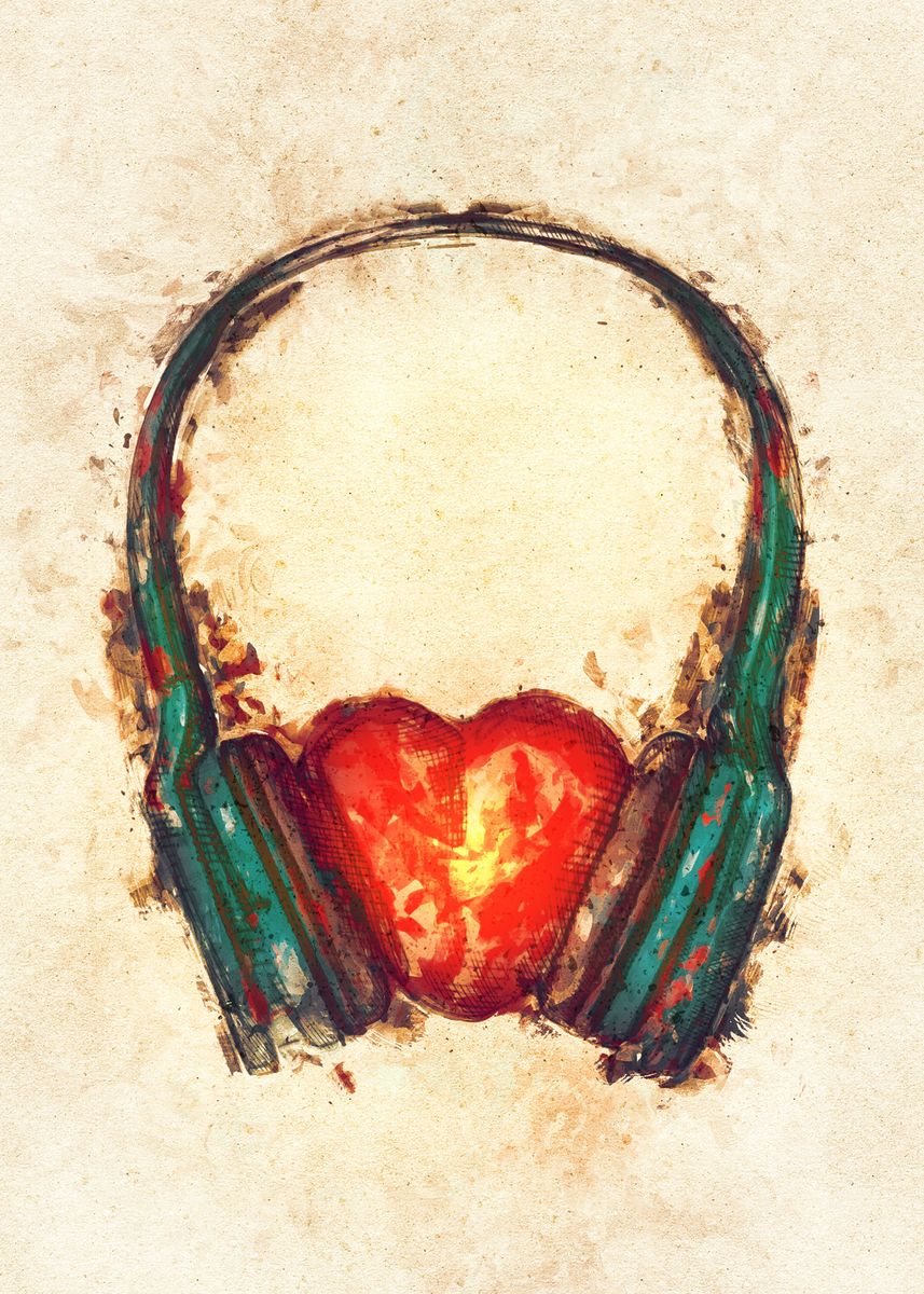 'Art of Music I love music ' Poster, picture, metal print, paint by ...