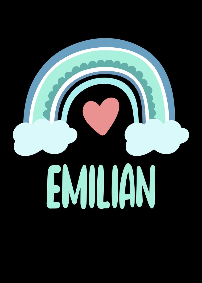 'Emilian Name Rainbow Baby' Poster, picture, metal print, paint by ...