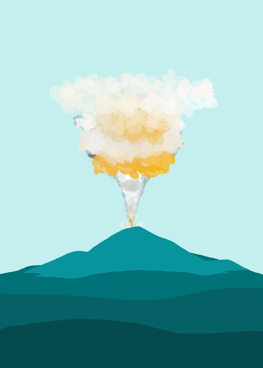 'Mount Merapi' Poster by art diluhung | Displate