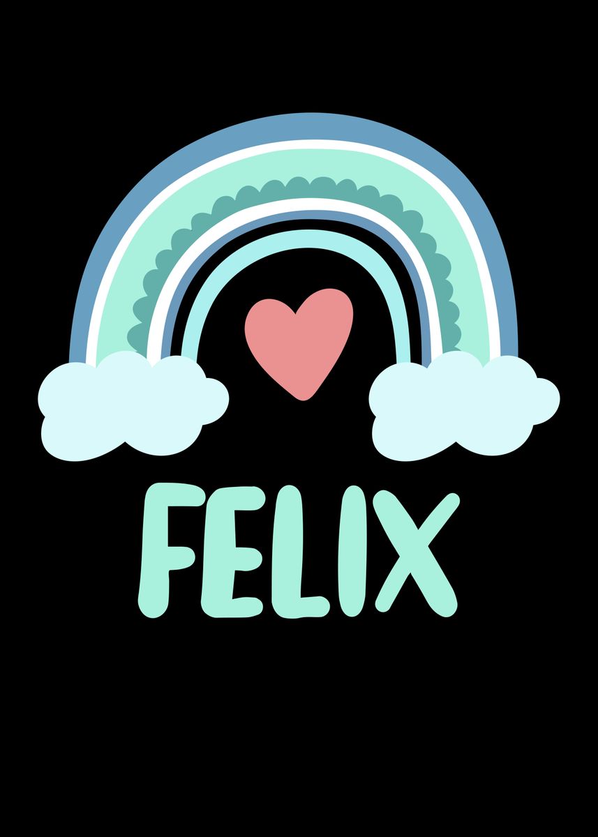 'Felix Name Rainbow Baby' Poster, picture, metal print, paint by ...