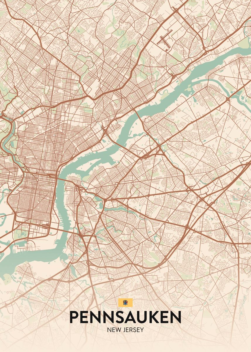 'Pennsauken NJ' Poster, picture, metal print, paint by IMR Designs ...