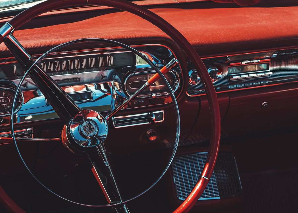 'car retro wheel' Poster by MrNguyen HaTang | Displate