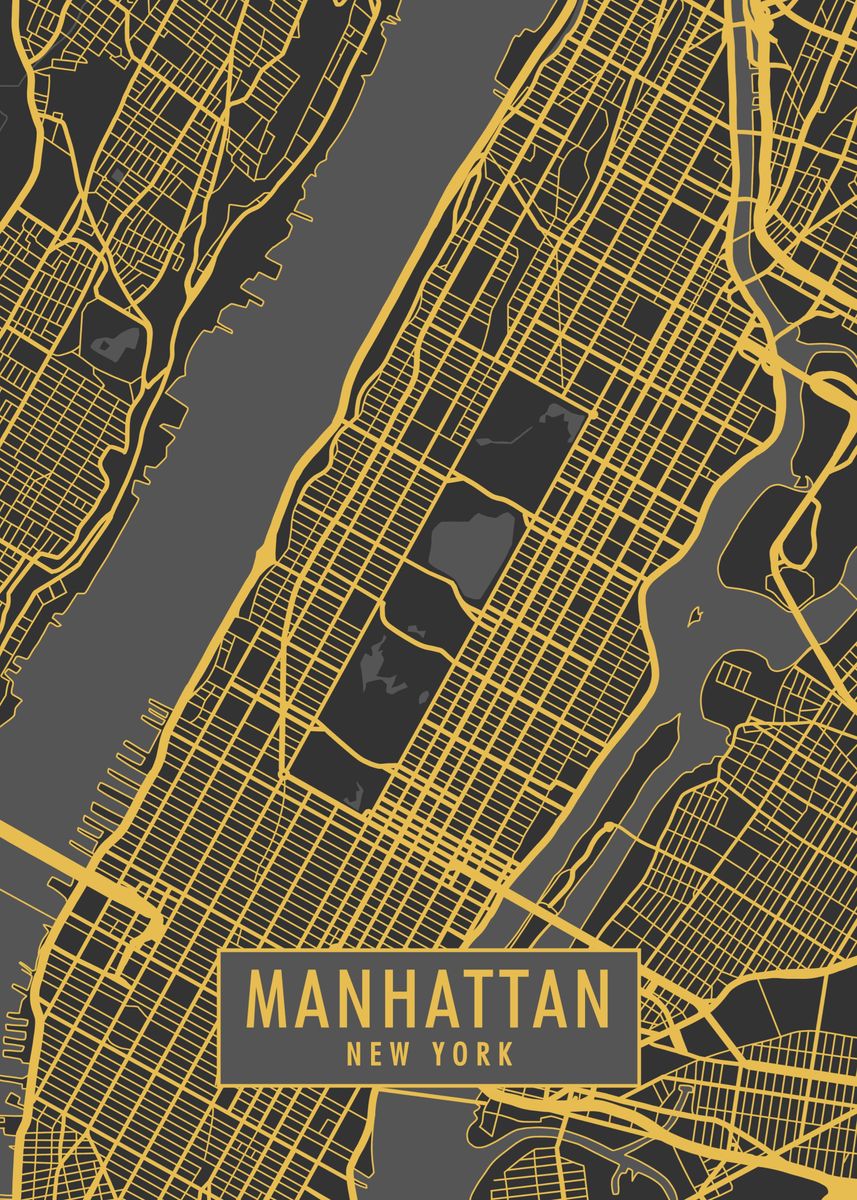 'Manhattan' Poster, picture, metal print, paint by Miracle Studio ...