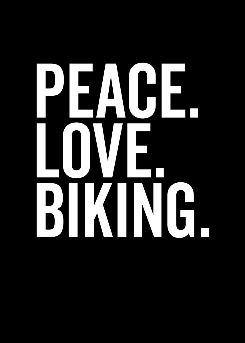 'Peace Love Biking' Poster, picture, metal print, paint by Francois ...