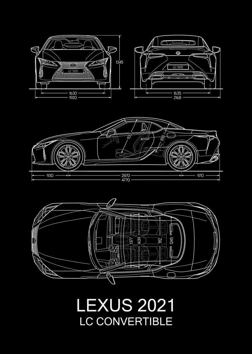 'Lexus LC Convertible 2021 ' Poster, picture, metal print, paint by ...