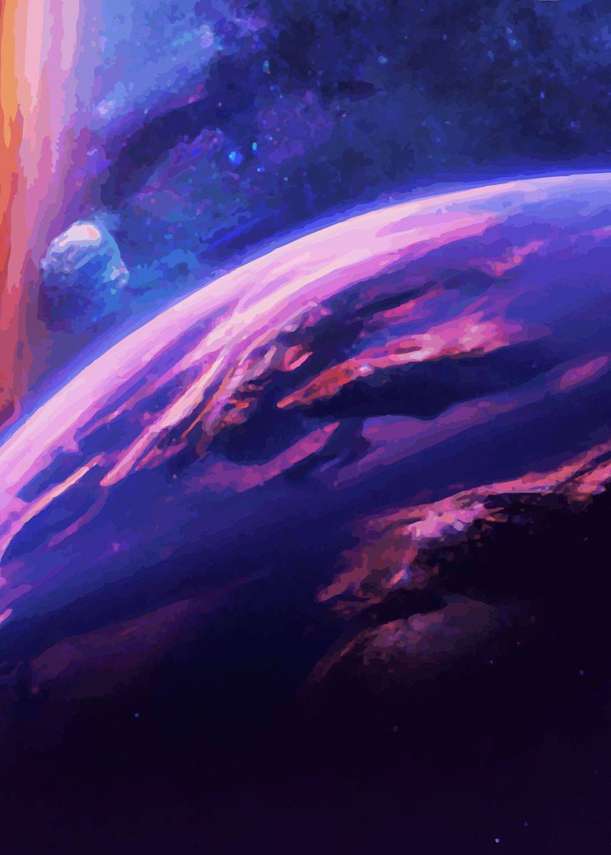 'Planet Space Retro' Poster, picture, metal print, paint by Something ...