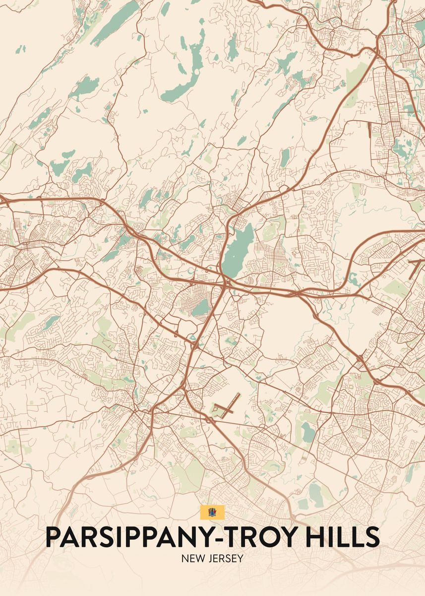 'Parsippany Troy Hills NJ' Poster, picture, metal print, paint by IMR ...