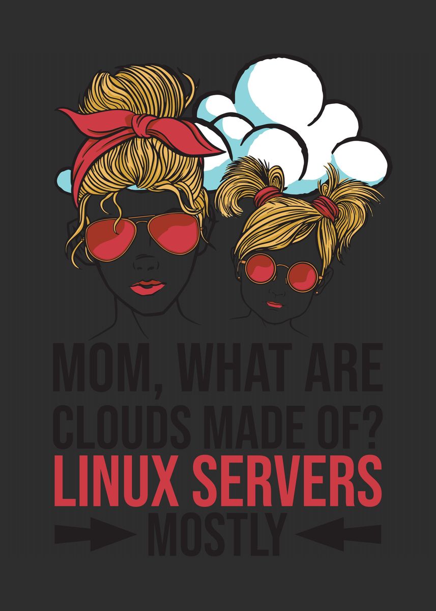 'Linux Cloud Computing Mom' Poster, picture, metal print, paint by bobbyMC | Displate