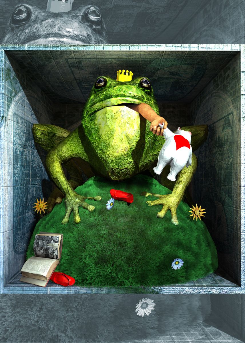 'THE FROGKING' Poster, picture, metal print, paint by Kingdom of the Fly Design | Displate