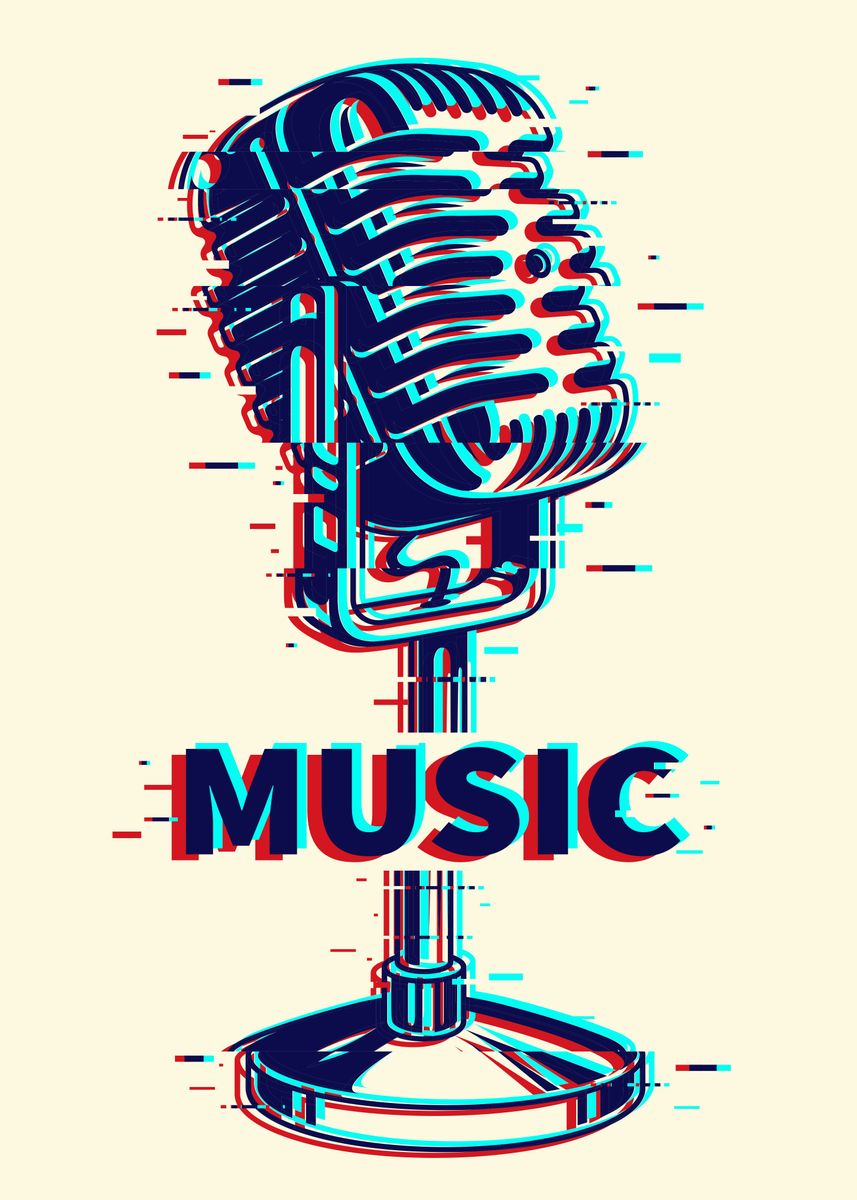 'vintage microphone' Poster by DianeFFlower | Displate