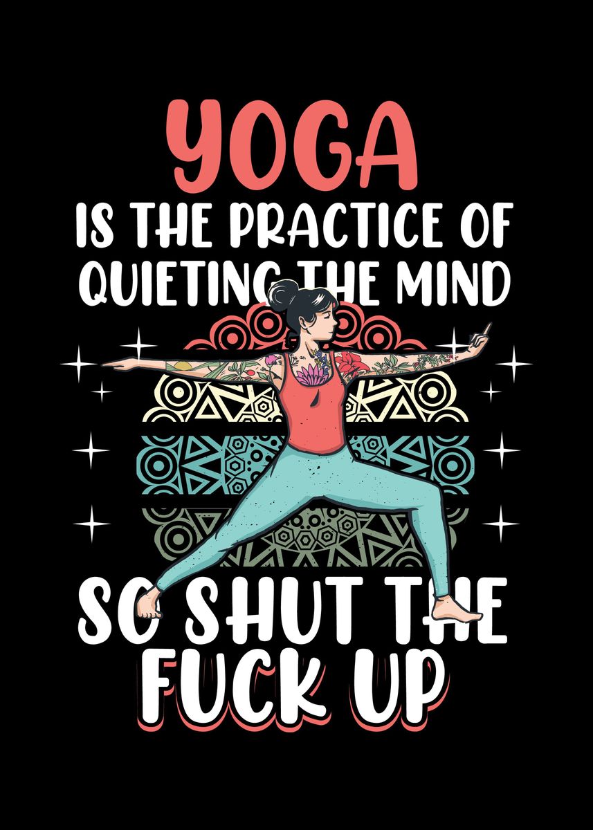 'Yoga Funny Meditation ' Poster, picture, metal print, paint by kritich ...