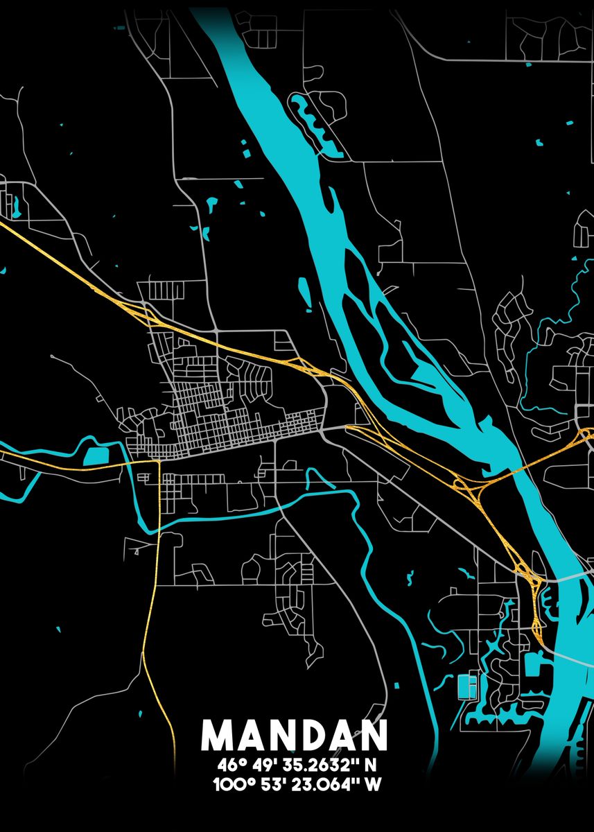 'Mandan ND USA' Poster, picture, metal print, paint by Clayborne Frank ...