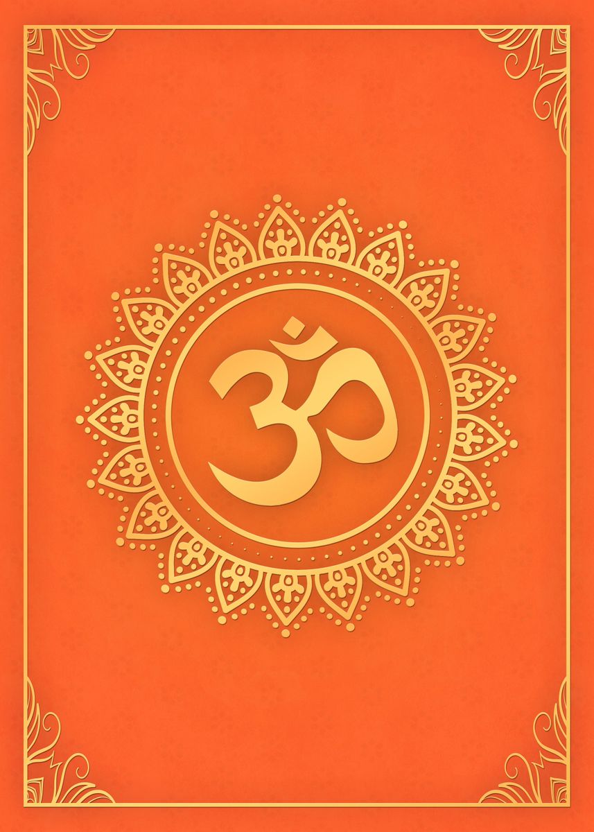 'Hindu Ohm Symbol Orange' Poster, picture, metal print, paint by ...