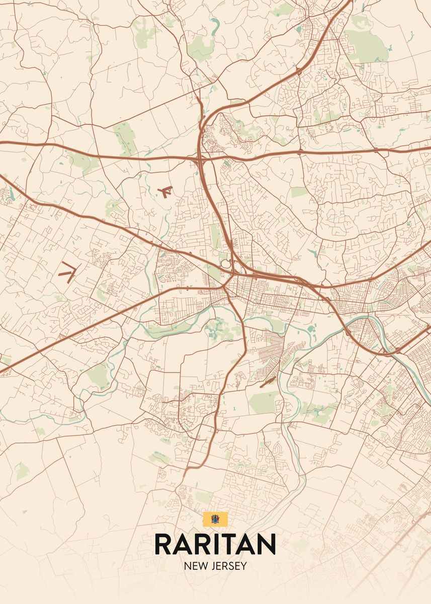 'Raritan NJ' Poster, picture, metal print, paint by IMR Designs | Displate