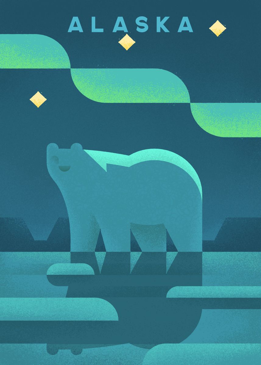 'Alaska' Poster, picture, metal print, paint by Sam Kal | Displate