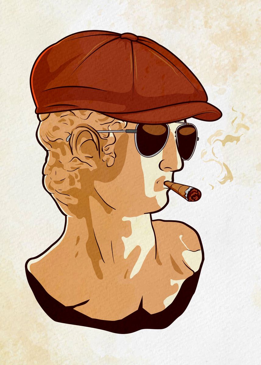 'Beatnik David Statue' Poster, picture, metal print, paint by ...