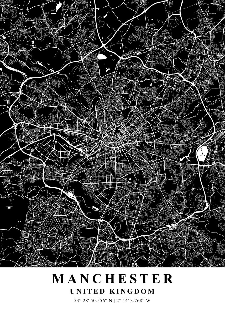'Manchester Map England' Poster by Max Ronn | Displate
