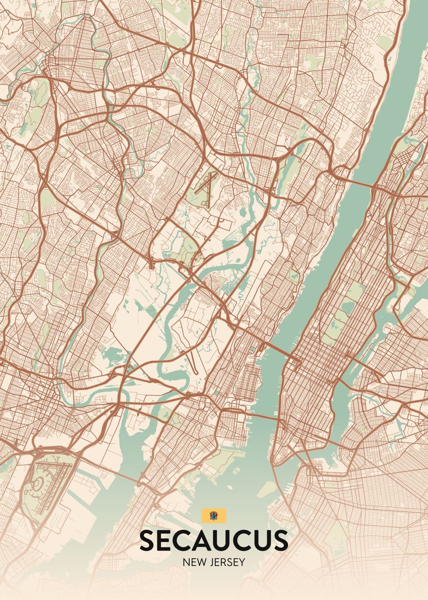 'Secaucus NJ' Poster, picture, metal print, paint by IMR Designs | Displate