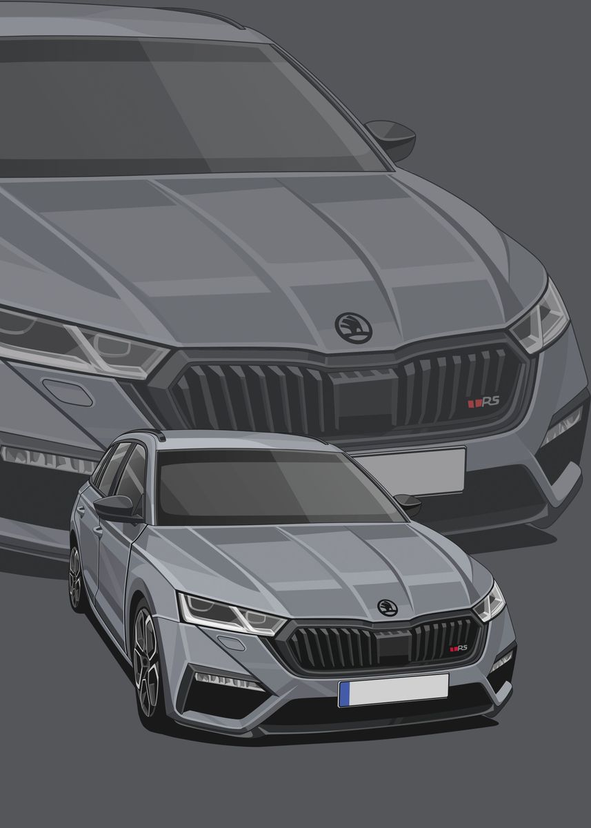 'skoda slavia ' Poster by capture art | Displate