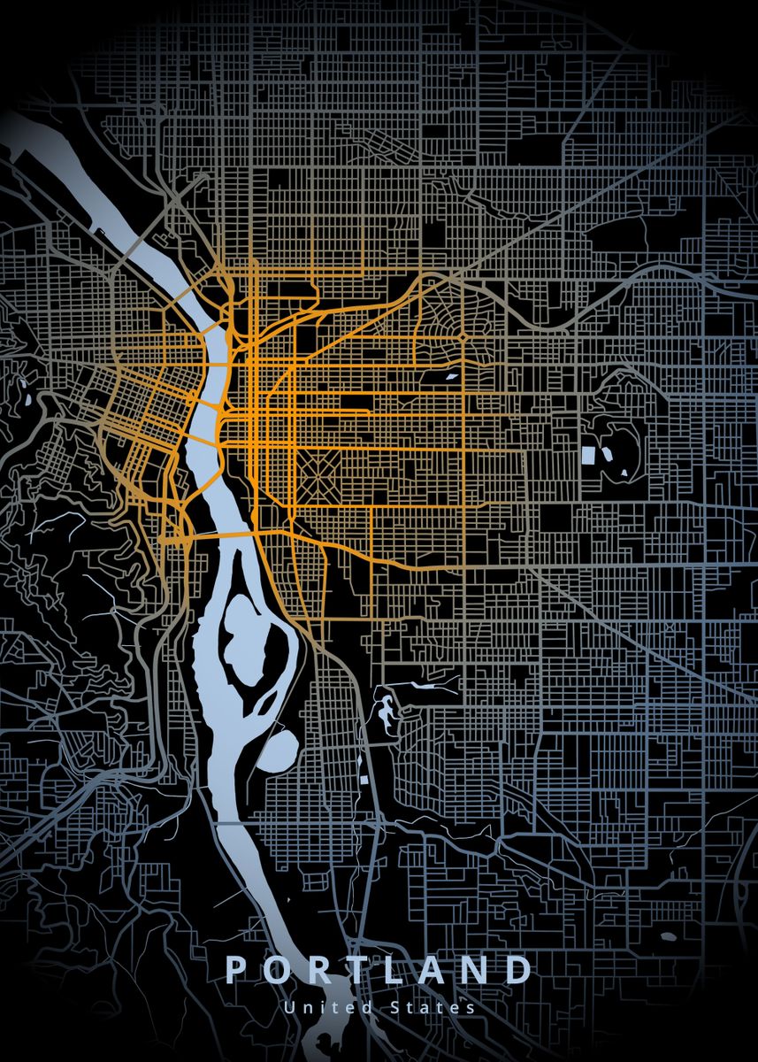 'Portland' Poster, picture, metal print, paint by Deeo | Displate