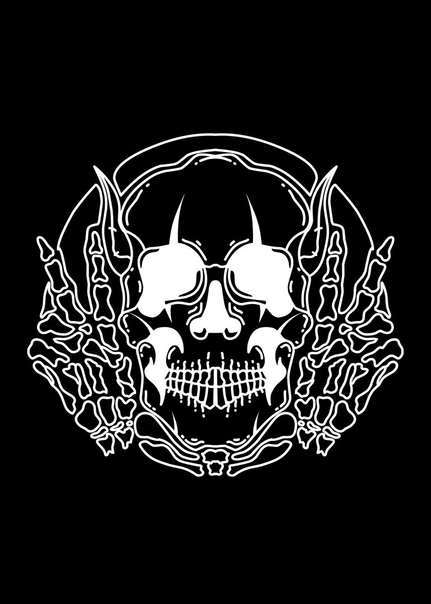 'demon peace black' Poster, picture, metal print, paint by tarin muj ...