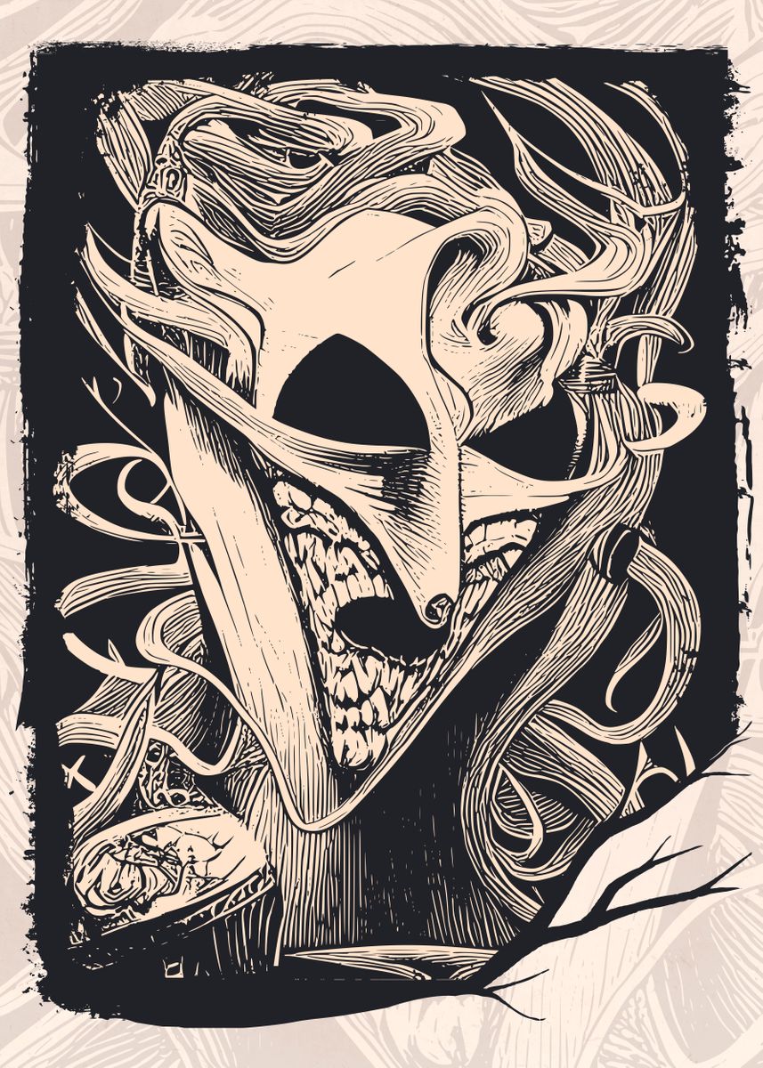 'Witch Masks' Poster, picture, metal print, paint by Ilya Danilov ...