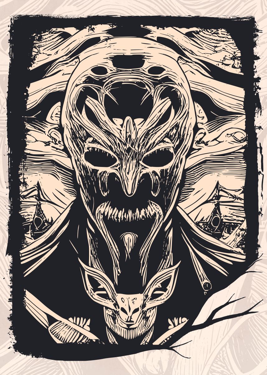 'Witch Masks' Poster, picture, metal print, paint by Ilya Danilov ...