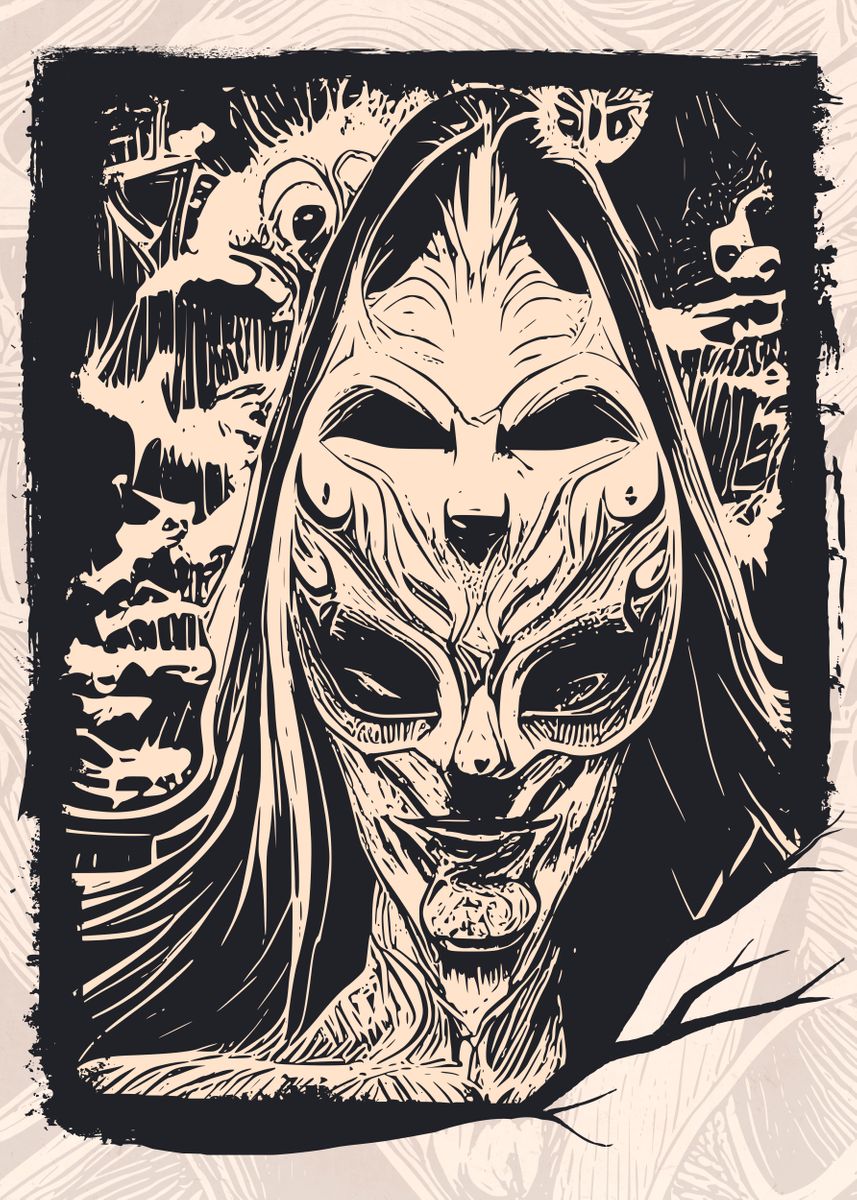 'Witch Masks' Poster, picture, metal print, paint by Ilya Danilov ...