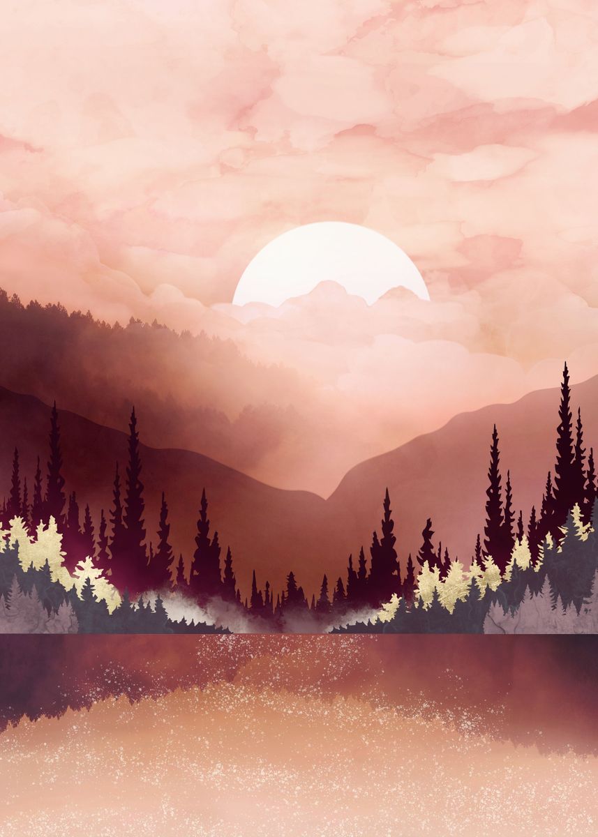 'Autumn Reflection' Poster, picture, metal print, paint by SpaceFrog ...