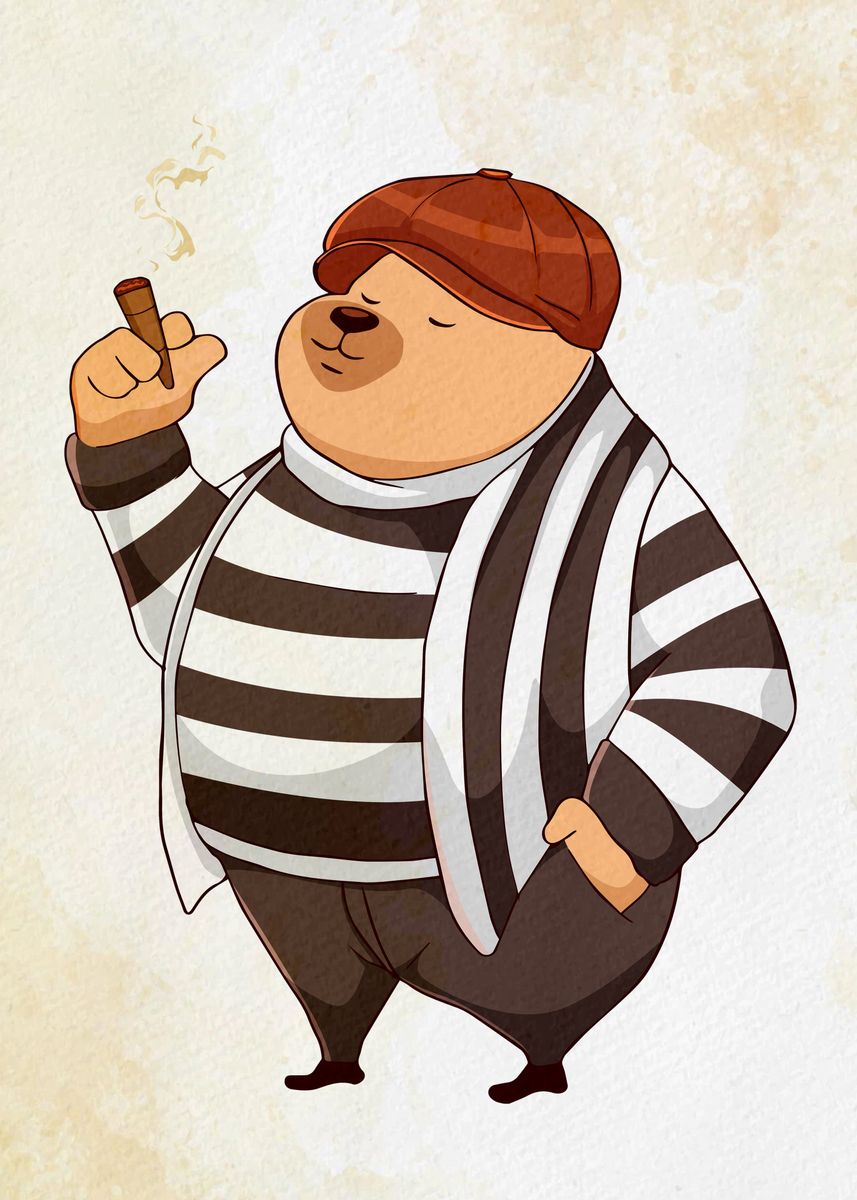 'Beatnik Funny Smoking' Poster, picture, metal print, paint by ...