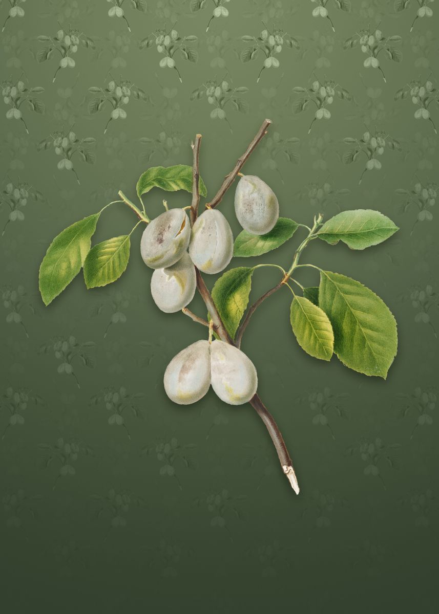 'Plum on Lunar Green' Poster, picture, metal print, paint by Holy Rock ...