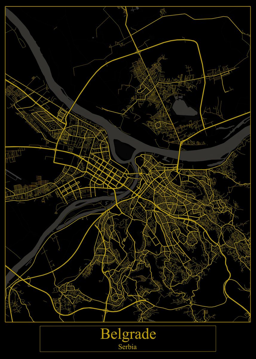 'Belgrade Serbia' Poster, picture, metal print, paint by Zake Yonkou ...