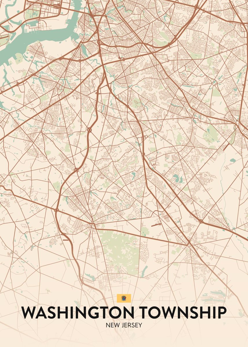 'Washington Township NJ' Poster, picture, metal print, paint by IMR ...