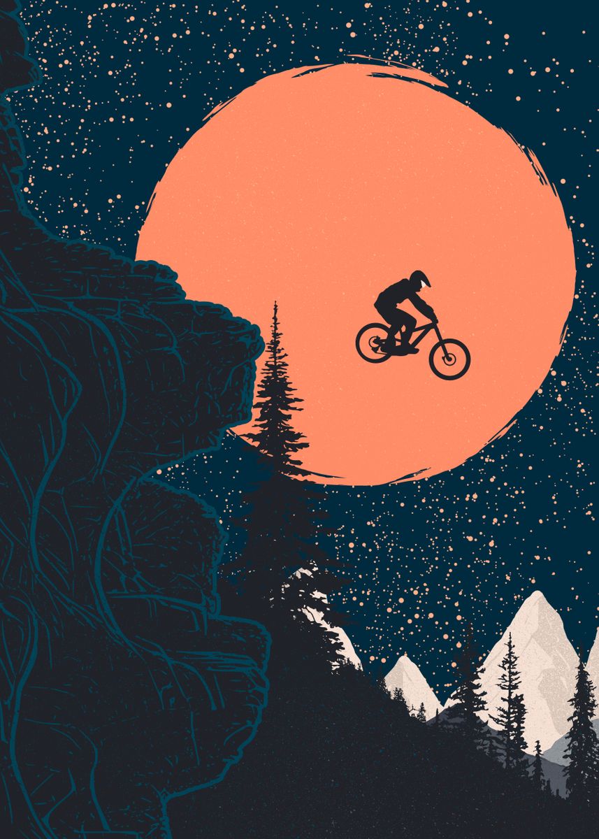 'MTB and Fixie Punk Riders' Poster, picture, metal print, paint by Ilya ...