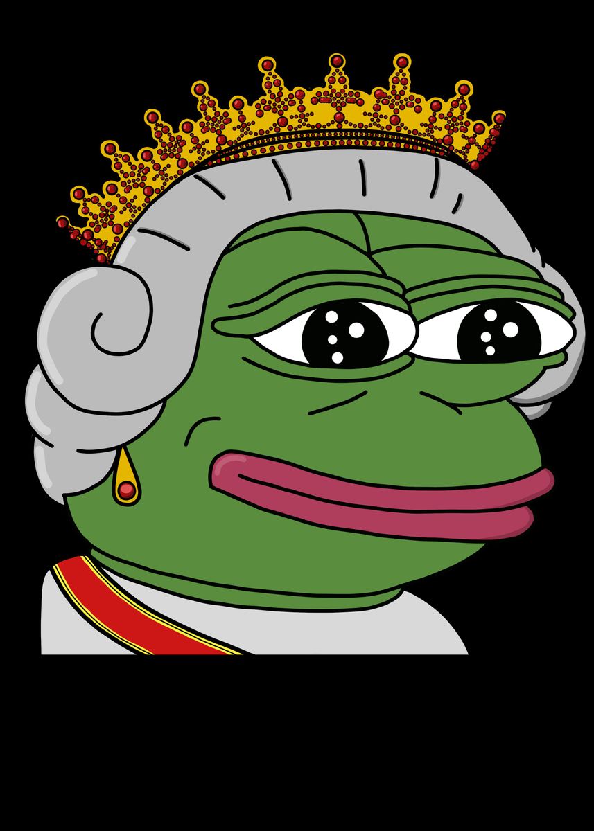 'Queen Pepe' Poster, picture, metal print, paint by Desky | Displate