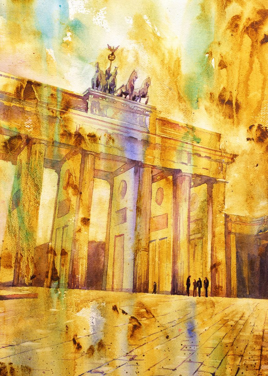 'Brandenburg Gate Berlin' Poster, picture, metal print, paint by Ryan ...