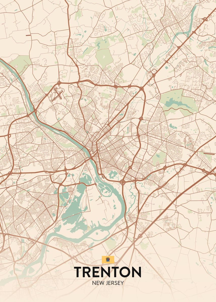 'Trenton NJ' Poster, picture, metal print, paint by IMR Designs | Displate