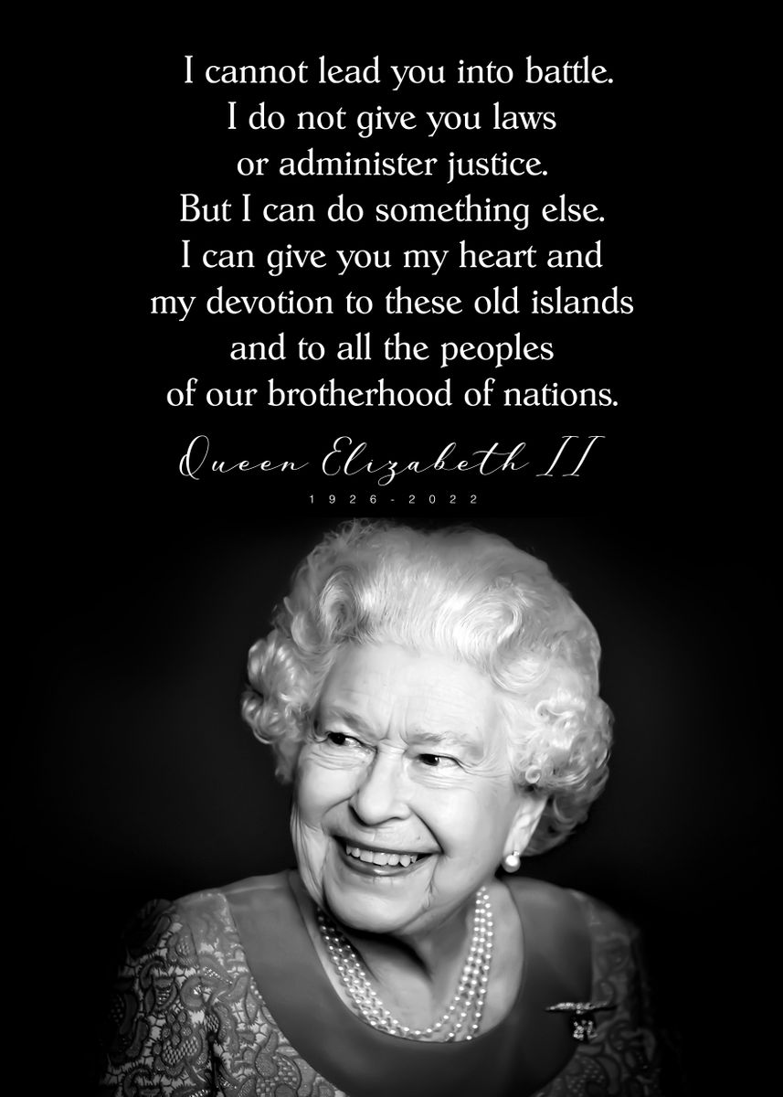 'Best Queen Elizabeth Quote' Poster, picture, metal print, paint by ...