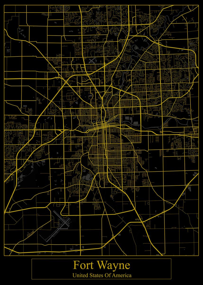 'Fort Wayne USA' Poster, picture, metal print, paint by Zake Yonkou ...