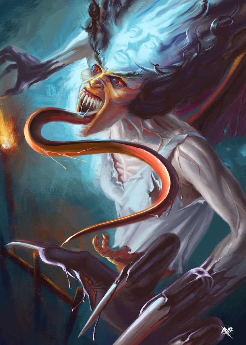 'Maria the Manananggal' Poster, picture, metal print, paint by Rodrigo ...