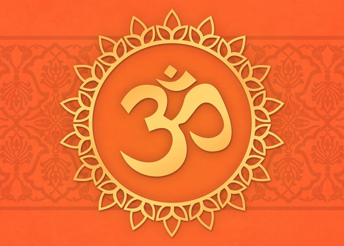 'Hindu Ohm Symbol Orange' Poster by 84PixelDesign | Displate