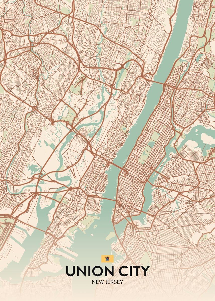 'Union City NJ' Poster, picture, metal print, paint by IMR Designs ...