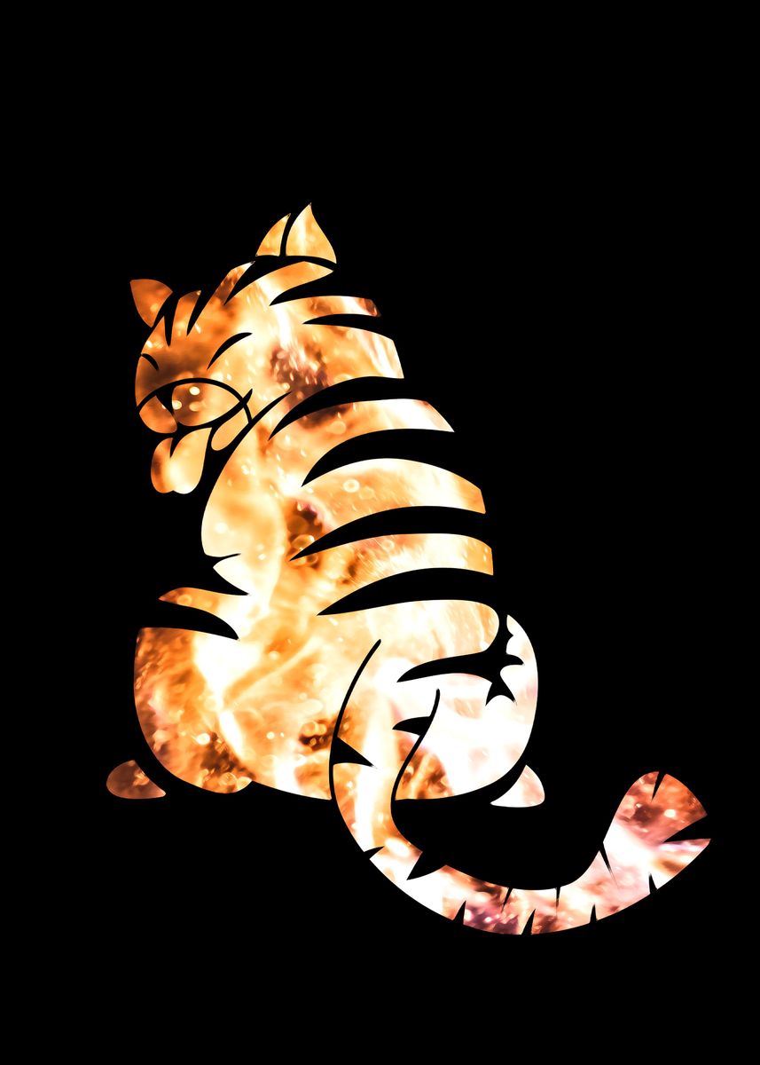 'Glowing kitty art' Poster by ANDRE MCKAY | Displate