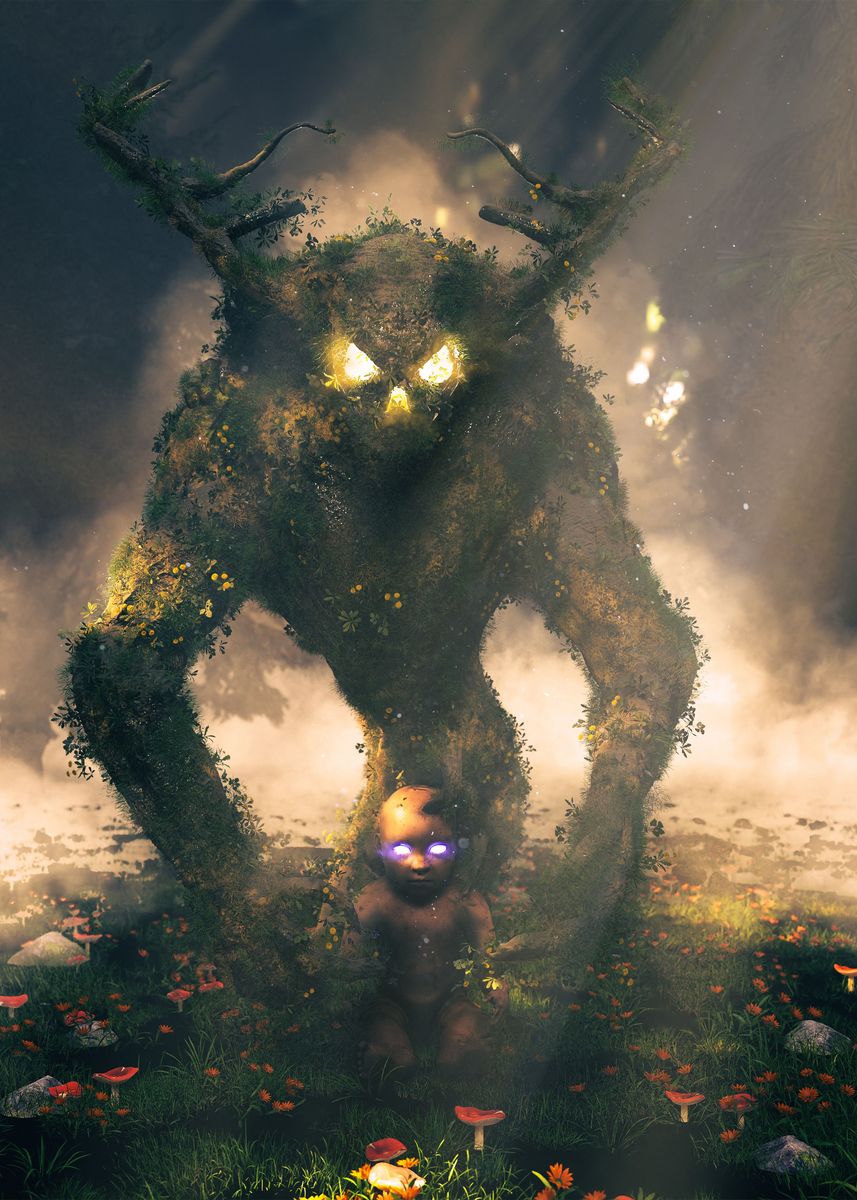 'Forest Gurdian' Poster by Misha Kerch | Displate