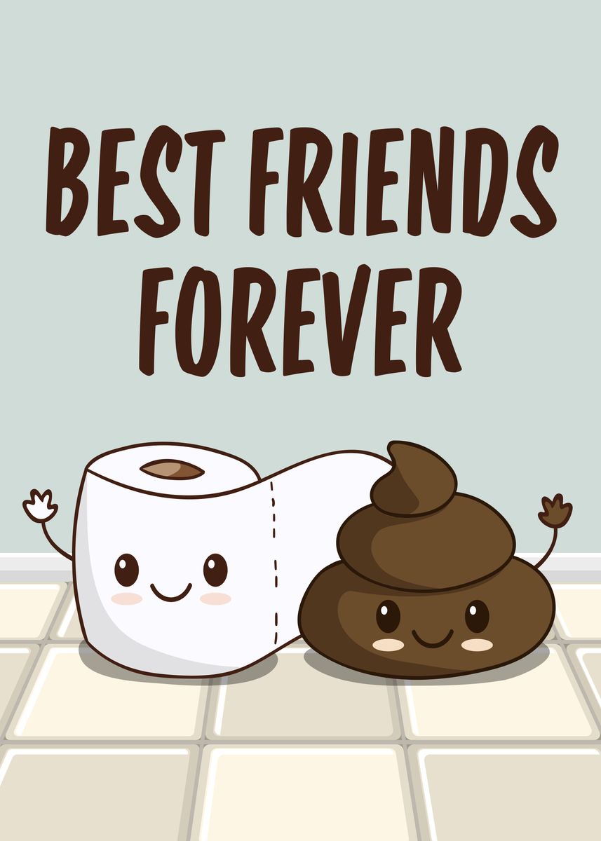 'Toilet Paper and Poop' Poster, picture, metal print, paint by ...